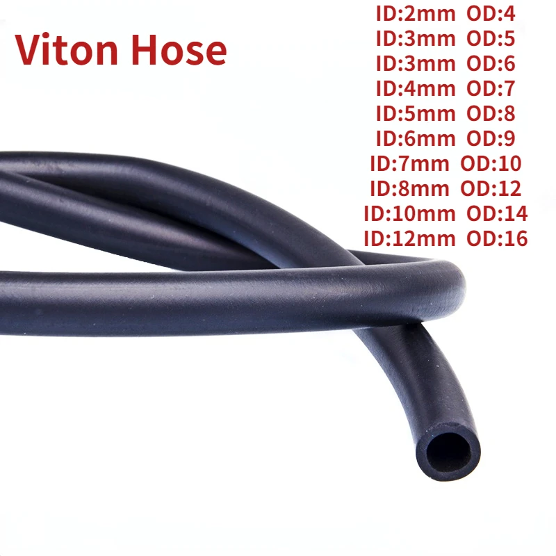 1M ID:2-12mm OD:4-16mm Viton Hose FKM FPM Viton Hose Oil Resistant ...