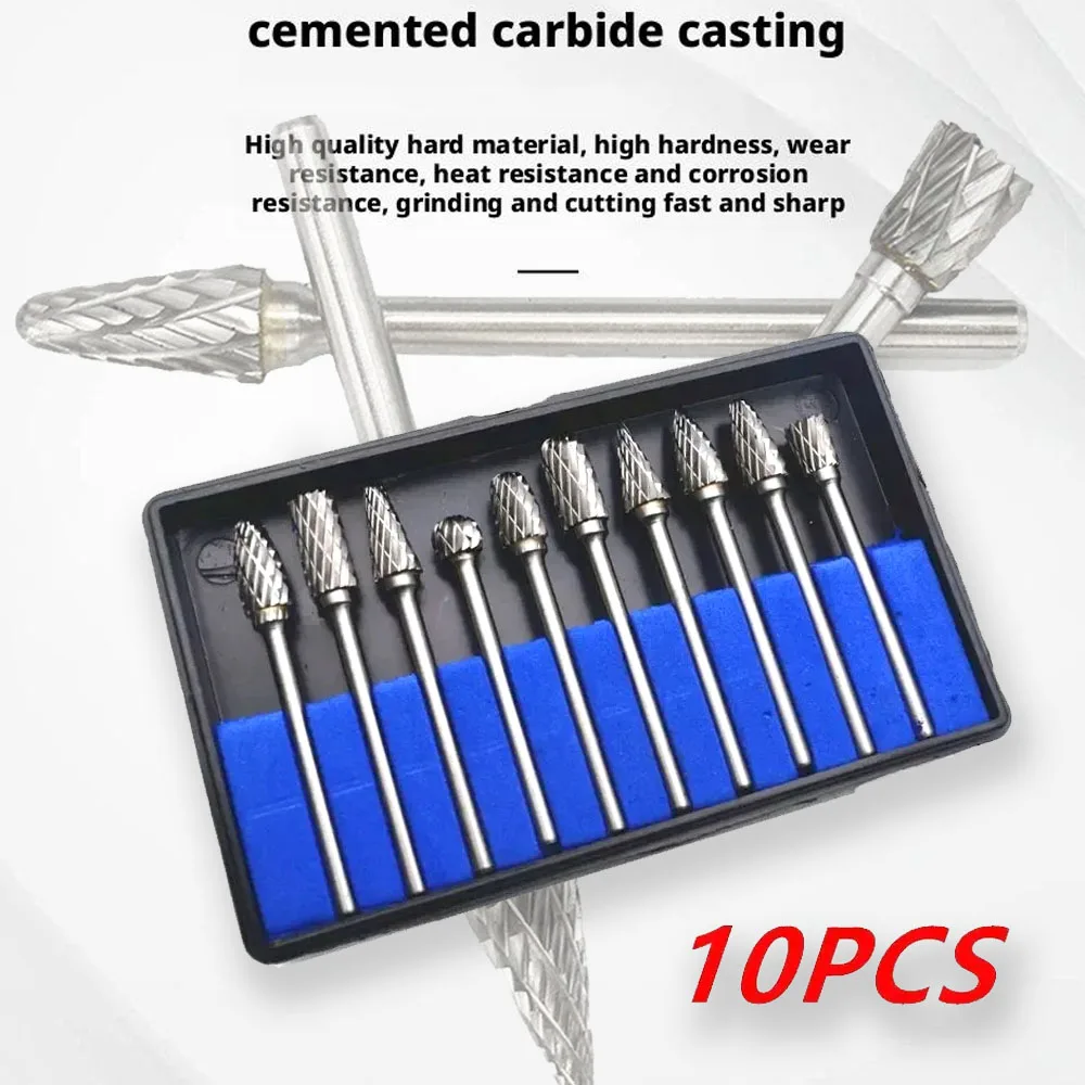 10PCS Carbide Burr Set Compatible with Dremel 1/8" Shank Die Grinder ...