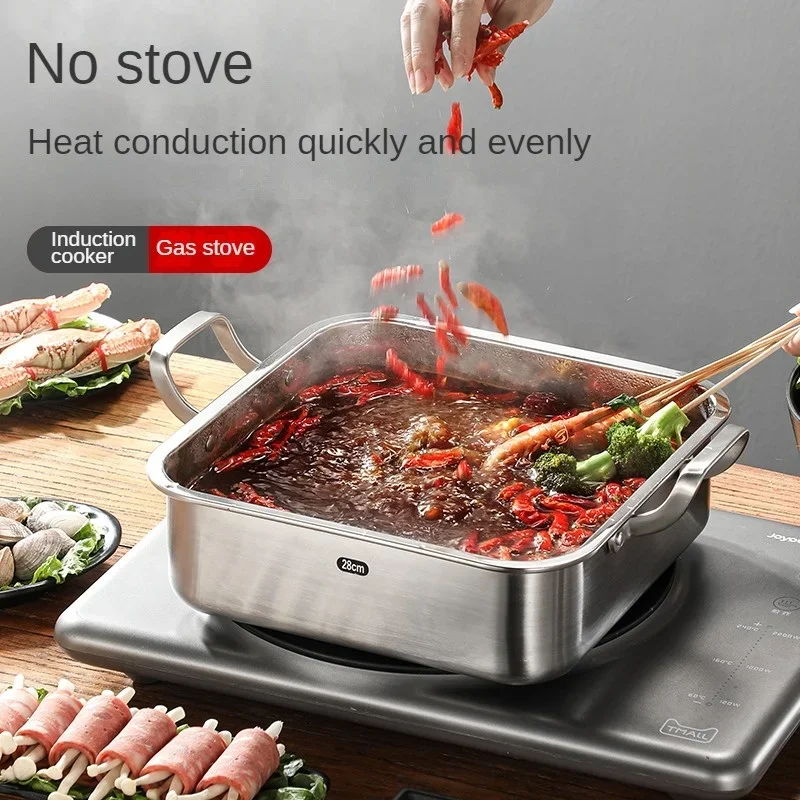 Square-304-Stainless-Steel-Hotpot-Cooking-Pot-Induction-Cooker-Special ...