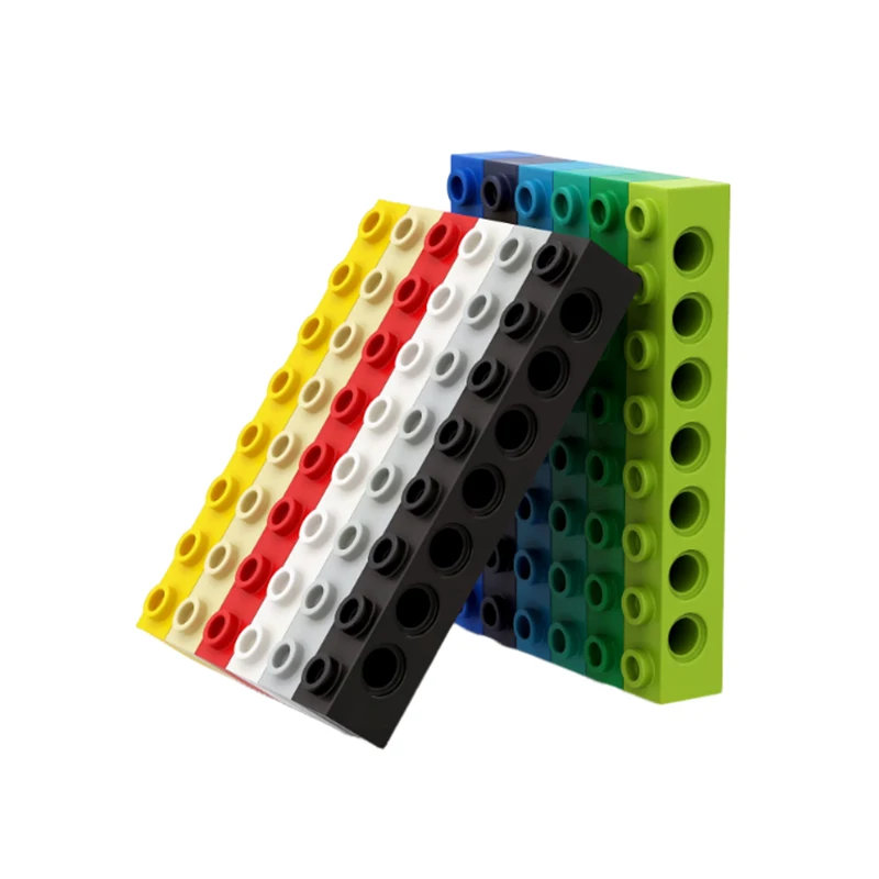 10PCS MOC compatible 3702 technology bricks 1x8 porous brick series ...