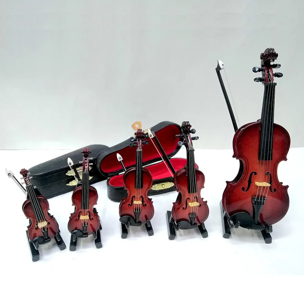 Mahogany-Mini-Violin-With-Support-Multi-dimension-Wooden-Mini-Musical ...