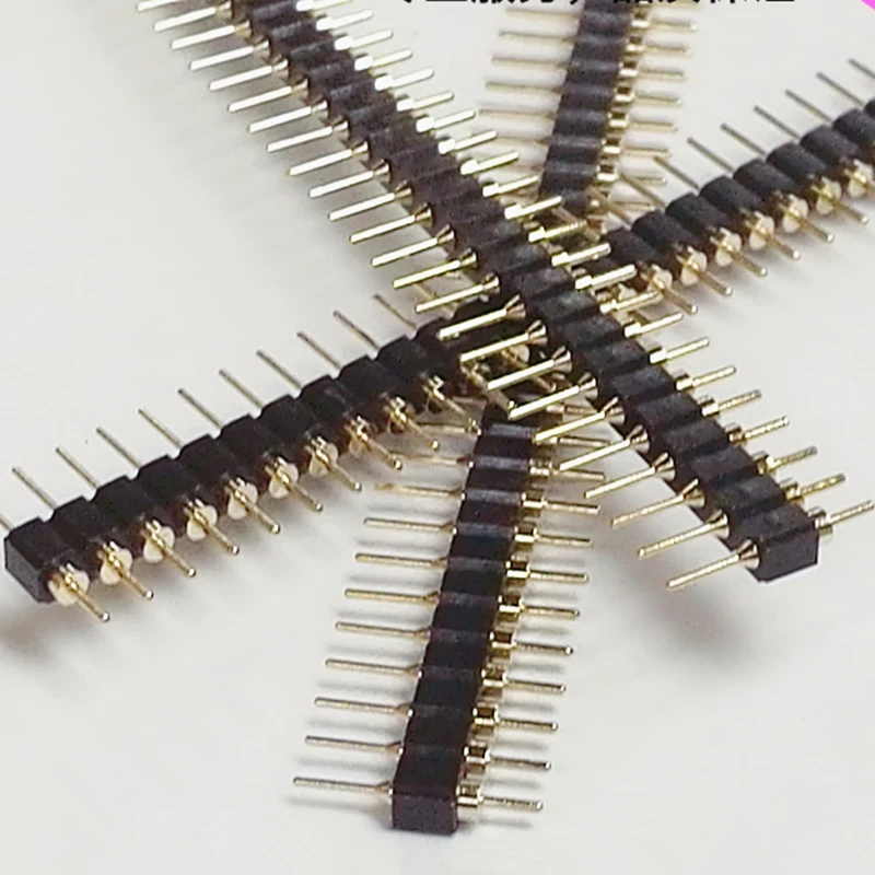 5pcs 40 Pin Connector Header Round Needle 1x40 Golden Pin Single Row ...