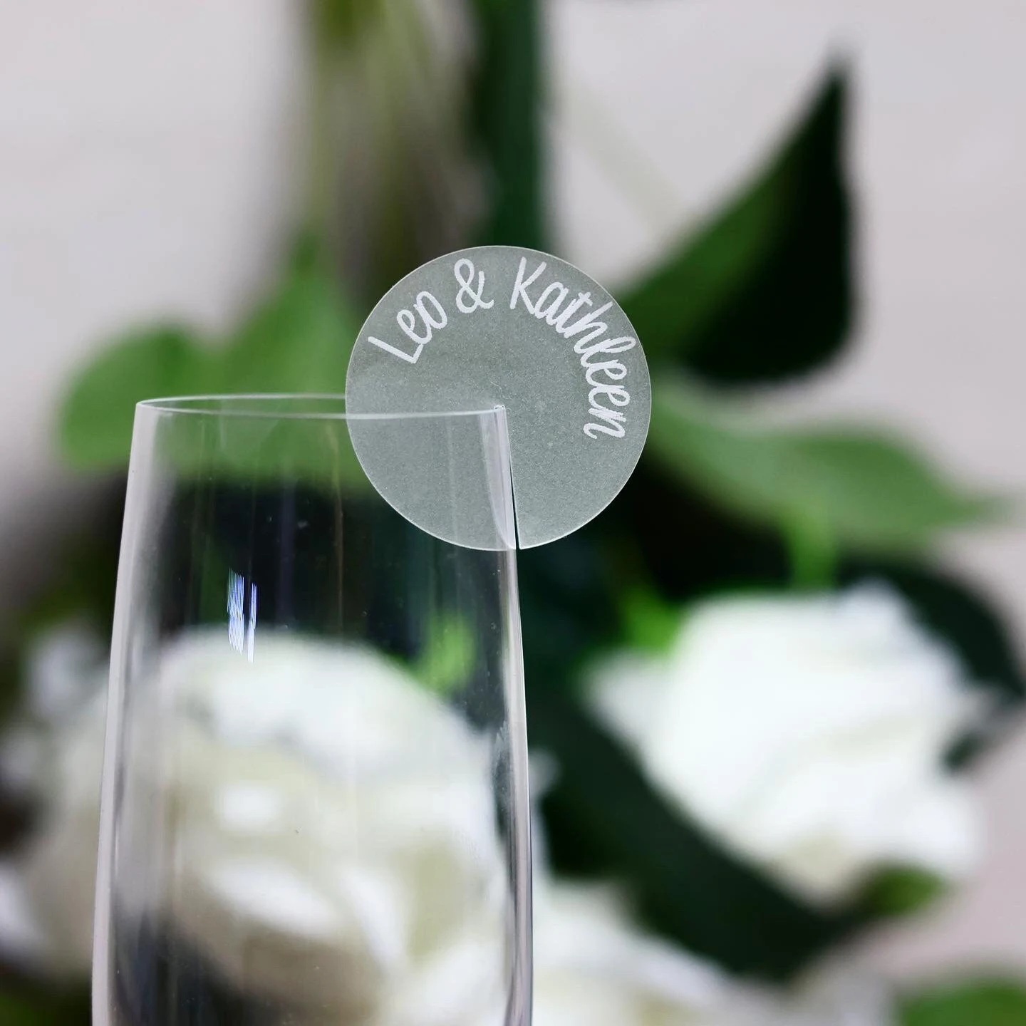 Frosted Acrylic Round Wine Tag Blank Cocktail Charm Wedding Gift Wine ...