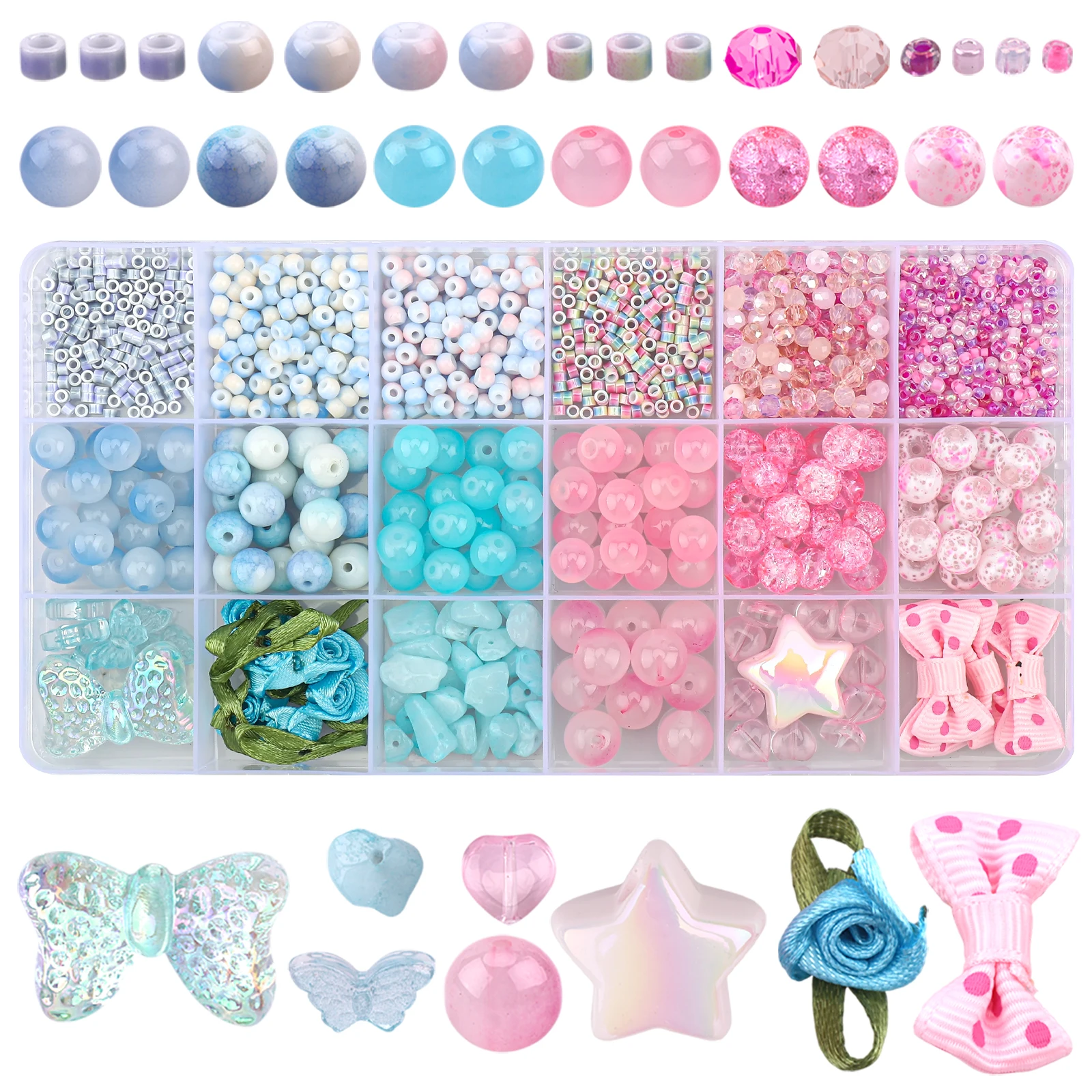 Crystal-Glass-Round-Beads-for-Jewelry-Bracelet-Making-Kit-Resin-Bead ...