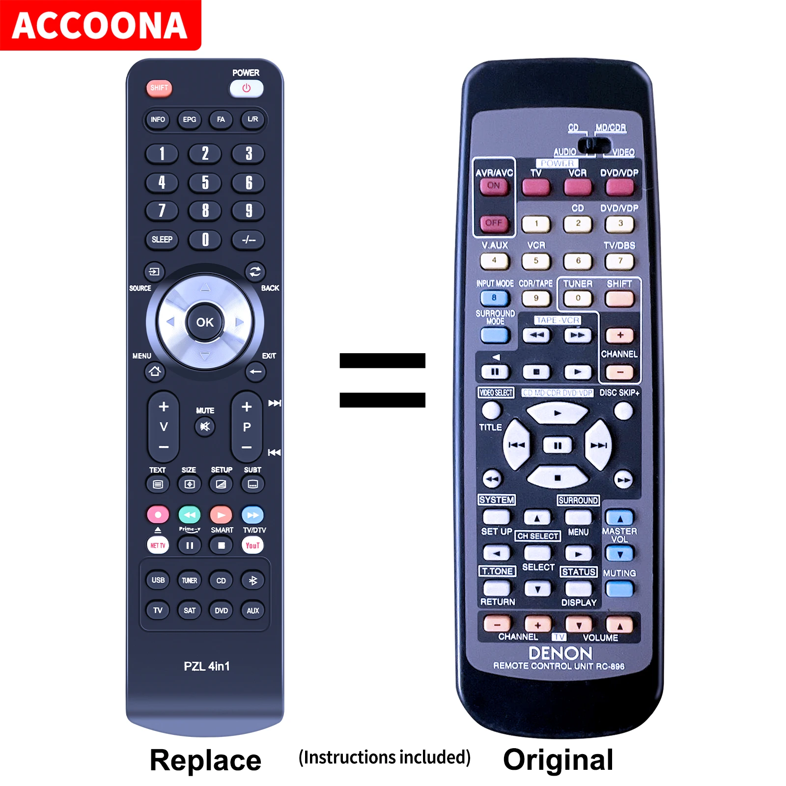 RC-896 Remote Control For Denon AV Receiver AVR682 AVR1403 AVR483 ...