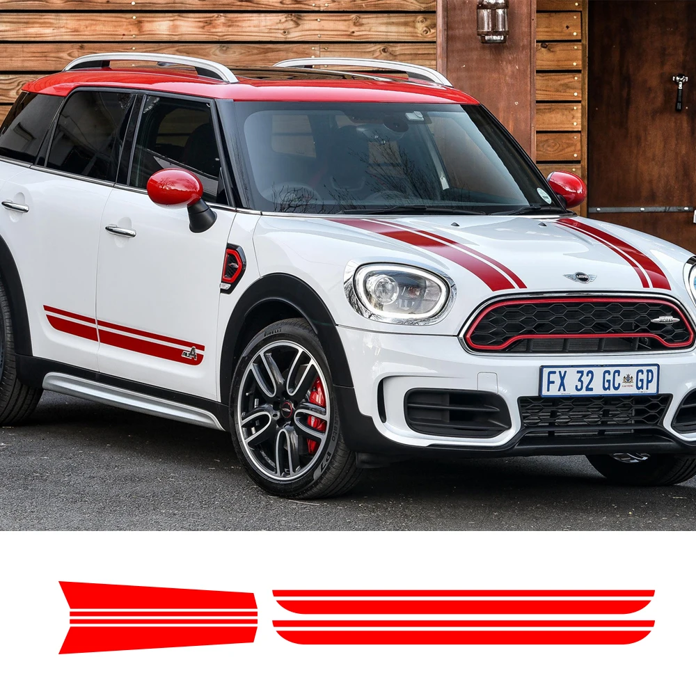 Car Hood Decal Bonnet Band Body Kit Side Stripes Skirt Sticker Decal ...