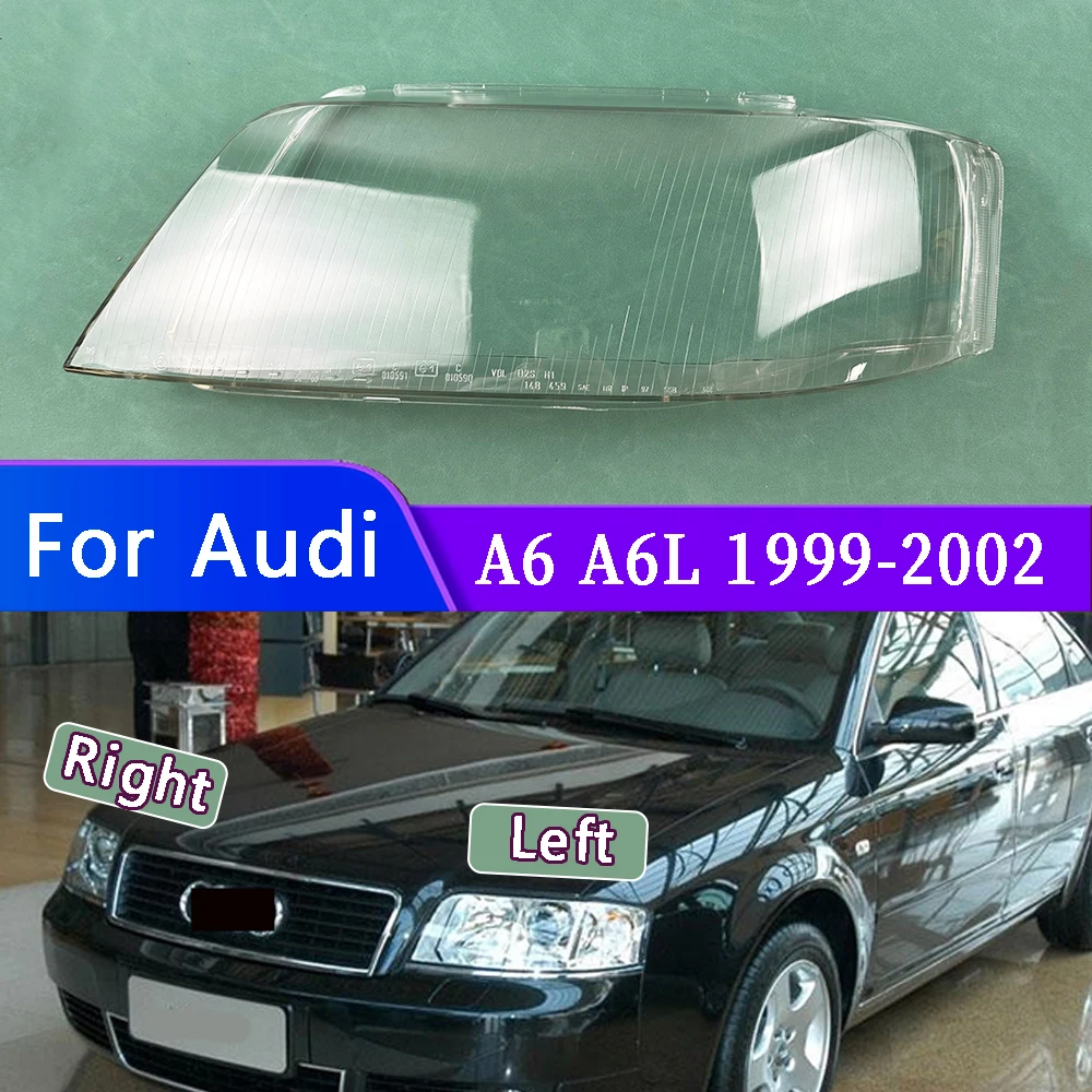 For Audi A6 A6L 1999 2000 2001 2002 Front Headlight Cover Transparent ...