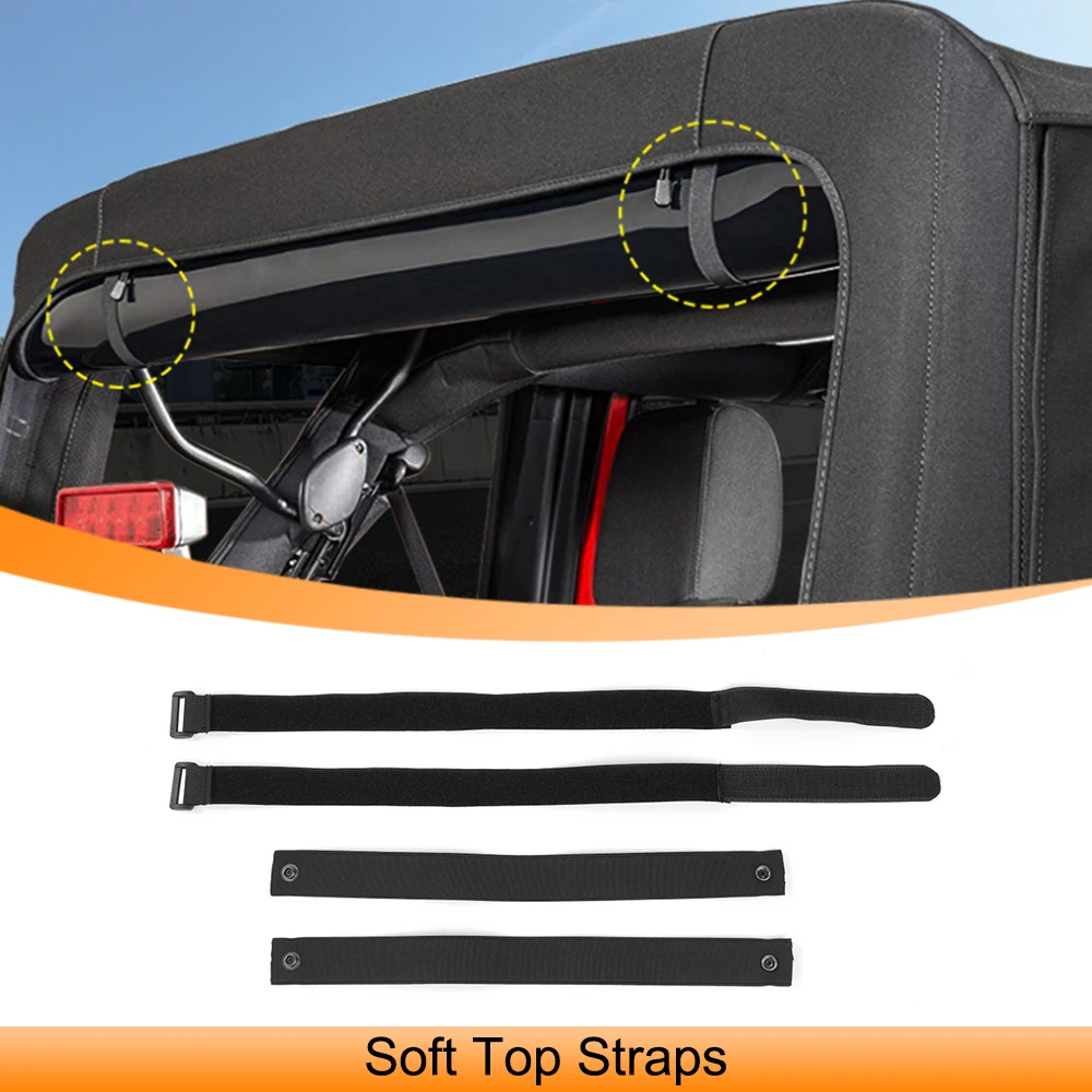 Car Soft Top Straps Rear Window Straps Adjustable Belt for Jeep ...