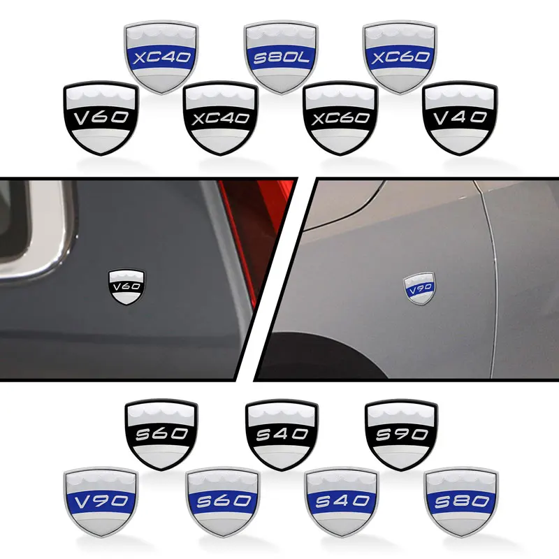 3D-Metal-Chrome-Car-Fender-Sticker-Side-Emblem-Badge-For-Volvo-V40-V60 ...