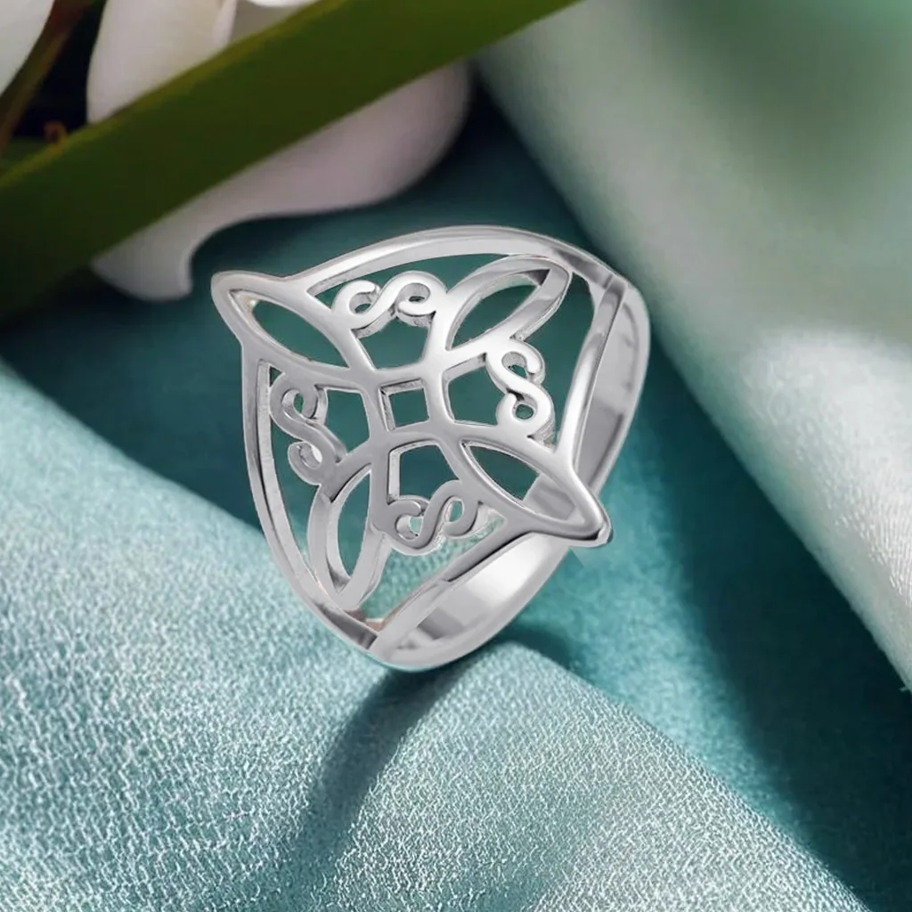 YILUOCD Witch Knot Ring for Women Protection Amulet Quarter Witchcraft ...