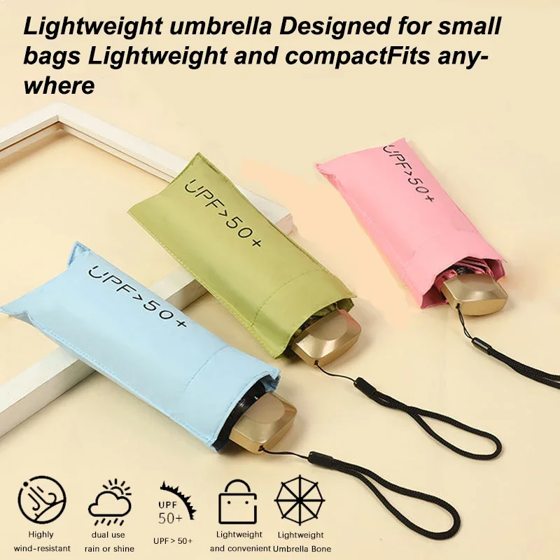 Mini-Sun-Umbrella-Small-Pocket-Rain-Umbrella-Vinyl-Folding-Umbrella-UV ...
