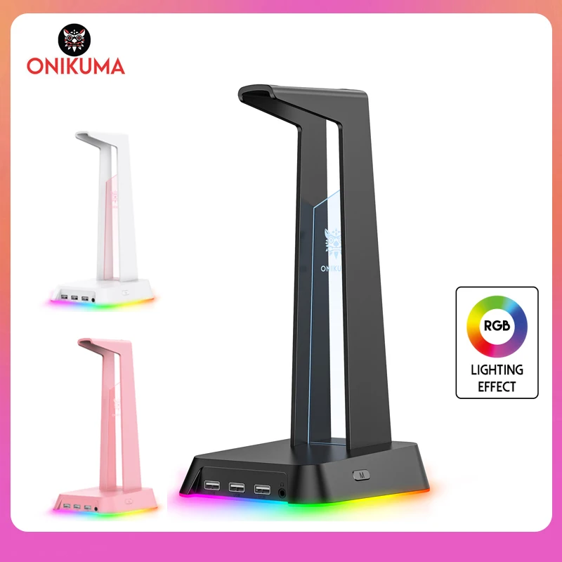 ONIKUMA ST-2 Headphone Stand With RGB Light Headset Holder With USB ...