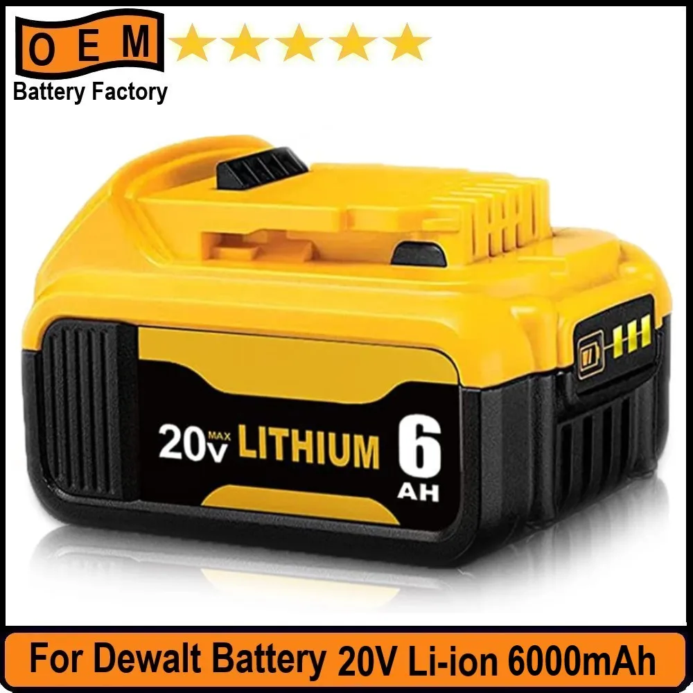 6-0Ah-DCB206-for-Dewalt-20V-Battery-Lithium-Compatible-with-Dewalt-MAX ...