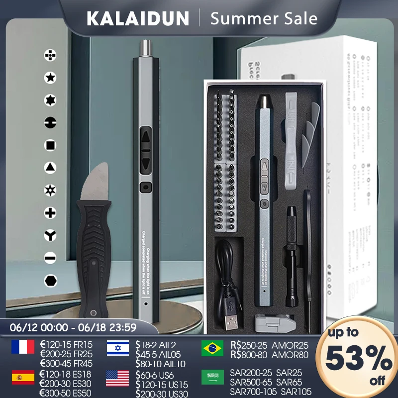 KALADUN conjunto de chave de fenda elétrica 12/39/50 em 1 kits ...