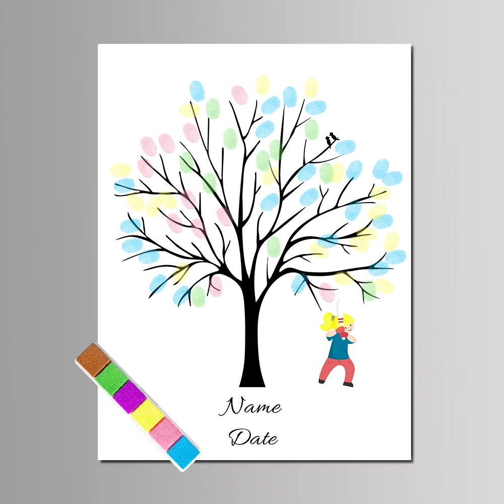 Kids-Events-Party-Favor-Fingerprint-Tree-Signature-Book-Boy-Girl ...