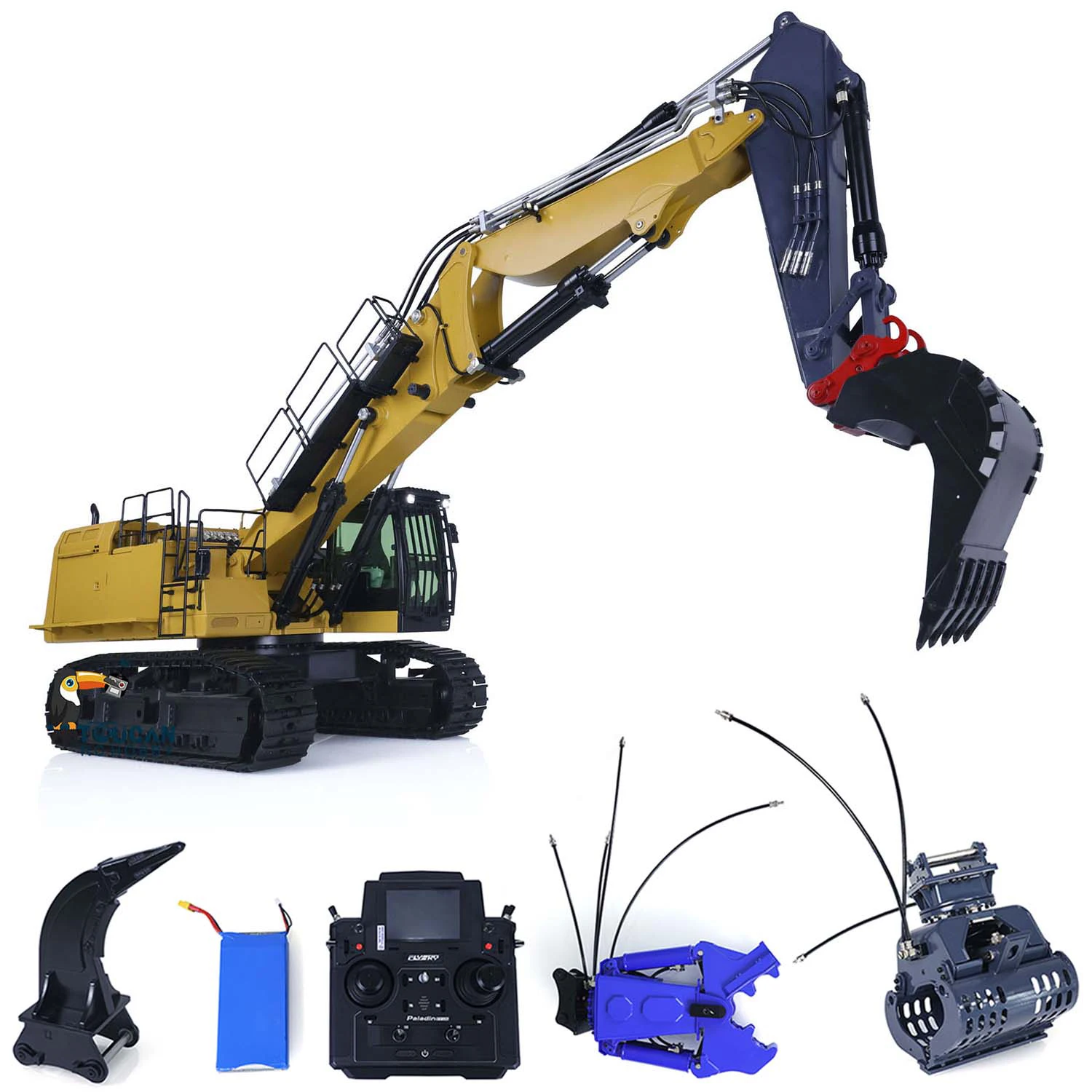1-14-374F-RC-Excavator-3-Arms-UHD-Hydraulic-Remote-Control-Demolition ...