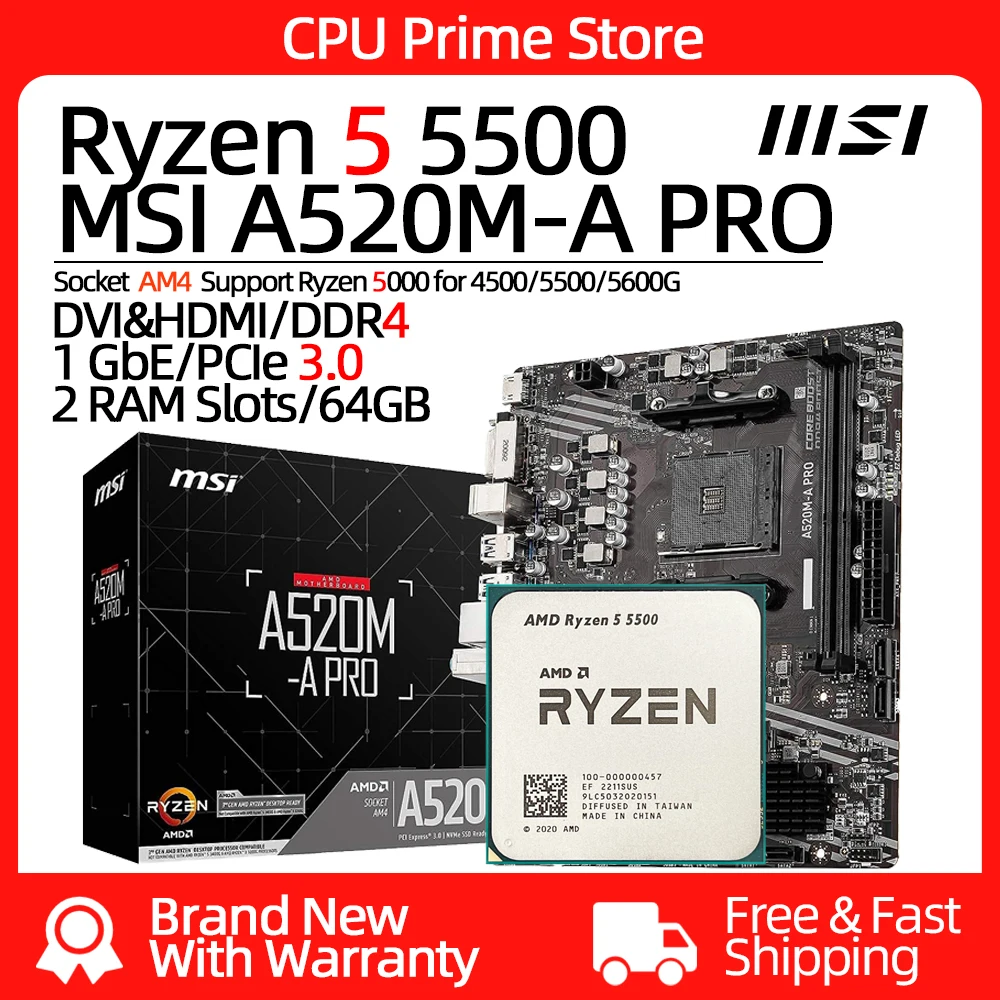 MSI-A520M-A-PRO-Motherboard-Ryzen-5-5500-CPU-Motherboard-and-Processor ...