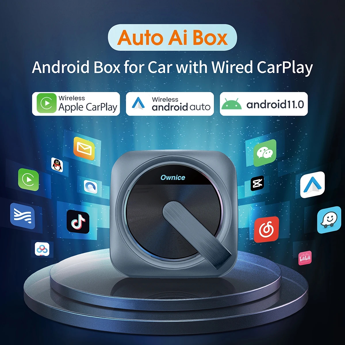 Ownice caja de TV con adaptador inalámbrico para coche, accesorio con ...