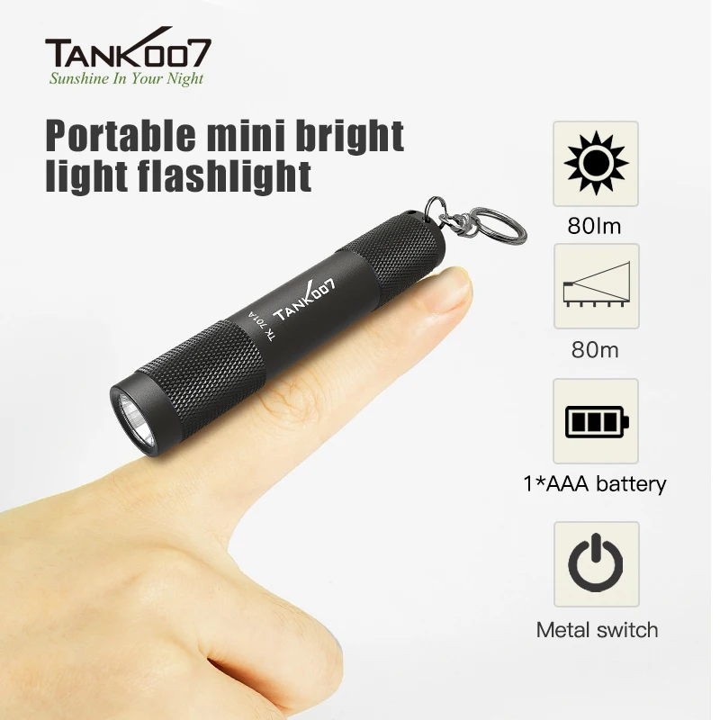 TANK007-TK701A-Portable-Mini-Flashlight-80LM-80M-High-Power-3W-LED ...
