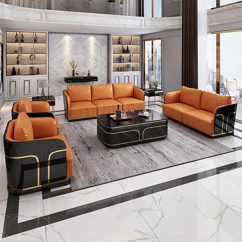 Italian Leather Sofa Set