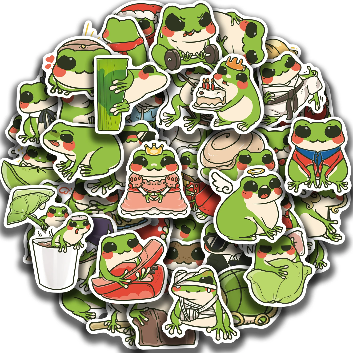 50Pcs-Cartoon-Funny-Frog-Stickers-Vinyl-Waterproof-Stickers-for-Laptop ...