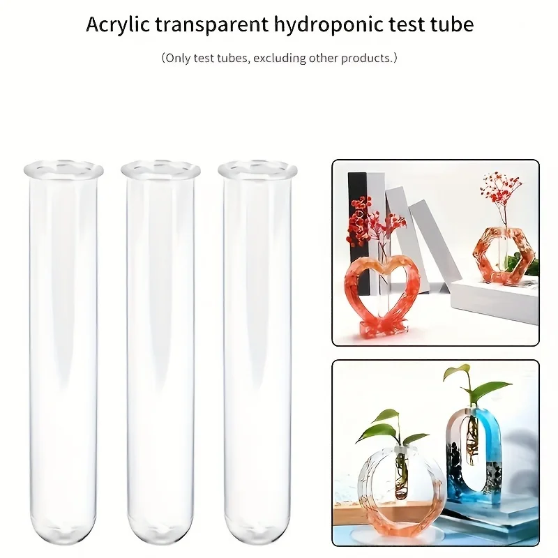 1/20pcs Transparent Acrylic Tube Hydroponic Flower Pots, Vases ...
