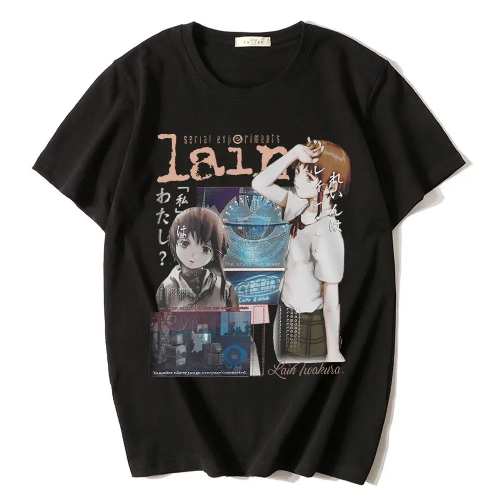 Manga TV Serial Experiments Lain T-Shirt Iwakura Anime Girl Sci Fi Men ...