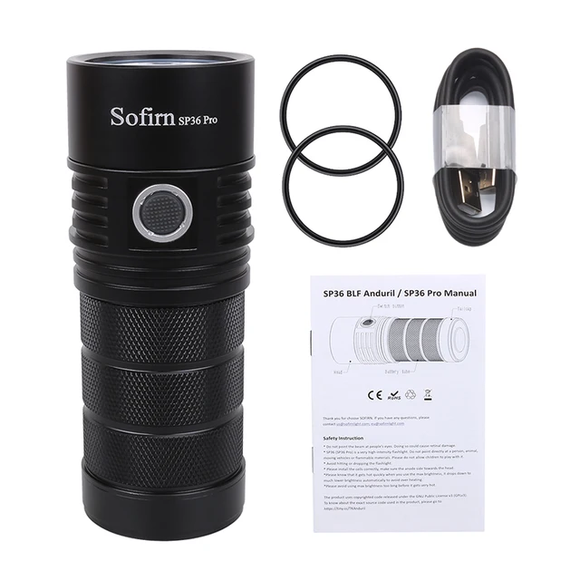 Sofirn SP36 Pro Anduril 4*SST40 Powerful 8000LM LED Flashlight USB-C ...
