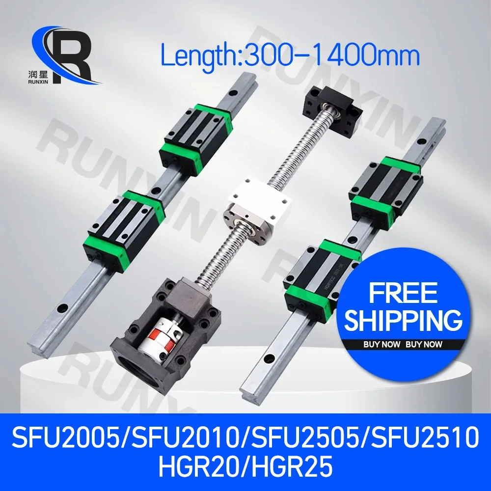1Pc-Ball-Screw-Set-SFU2005-SFU2010-SFU2505-2Pc-HGR20-HGR25-Linear-Guide ...