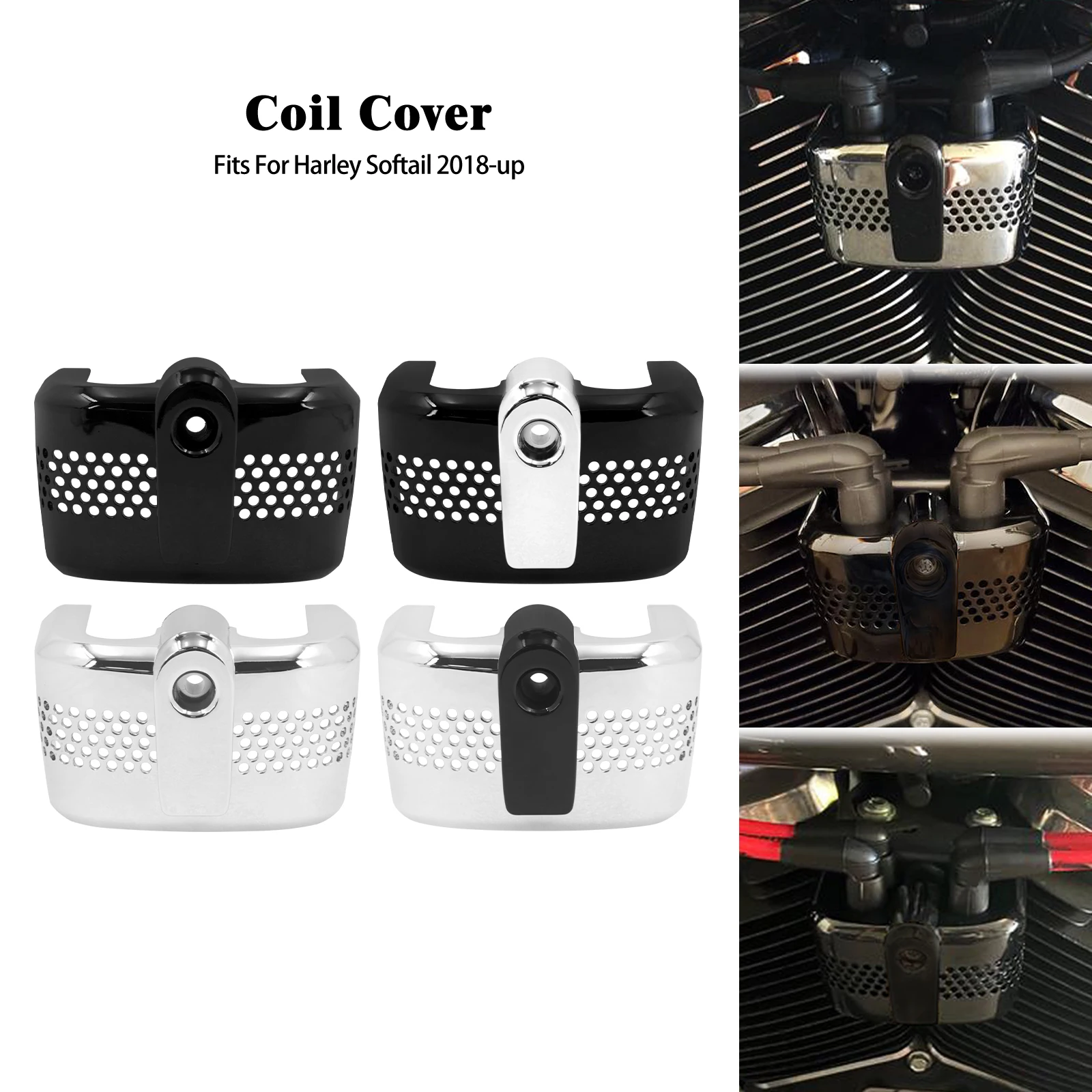 Motorcycle Chrome Lgnition Coil Cover For Harley Softail Breakout Fat ...
