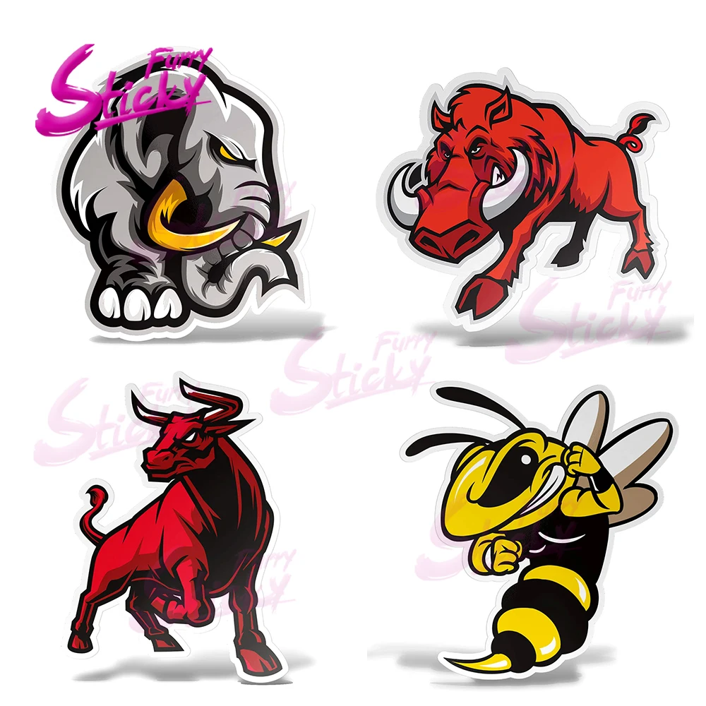 Furry-Sticky-Angry-Wasp-Bull-Elephant-Anime-Car-Sticker-Car-Decal-Car ...