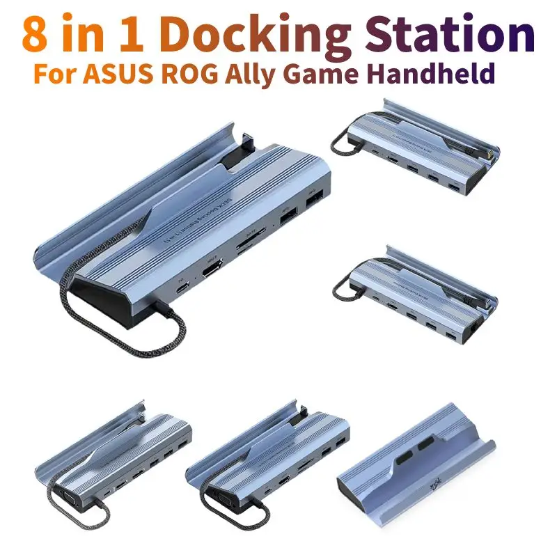 8 in 1 Shunt HUB Extension Dock Base for ASUS ROG Ally Game Control ...