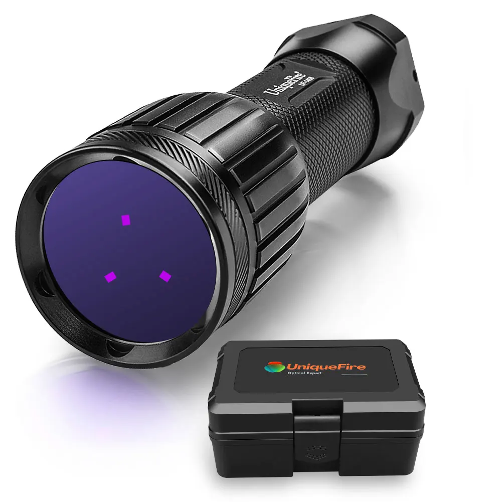 UniqueFire-1408-UV365NM-UV395NM-Ultraviolet-Light-Black-LED-Flashlight ...