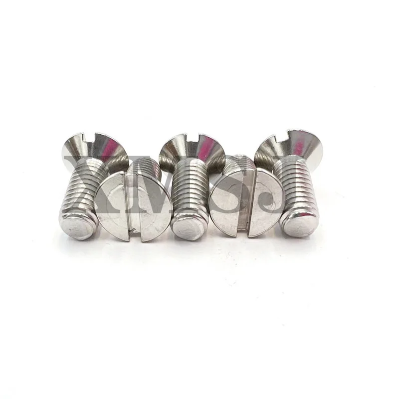 10/50pc M1.6 M2 M2.5 M3 M4 M5 M6 304 A2-70 stainless steel GB68 Metric Threaded Slotted Flat ...