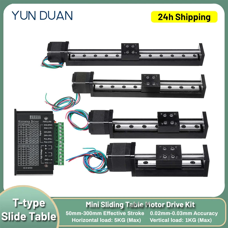 X-Y-Z-Axis-Motorized-Slide-Table-T-type-Linear-Guide-Rail-Stage-CNC ...