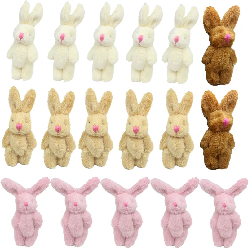 5Pcs/1Pc 6cm Mini Soft Plush Bunny Joint Rabbit for Doll Decoration for ...