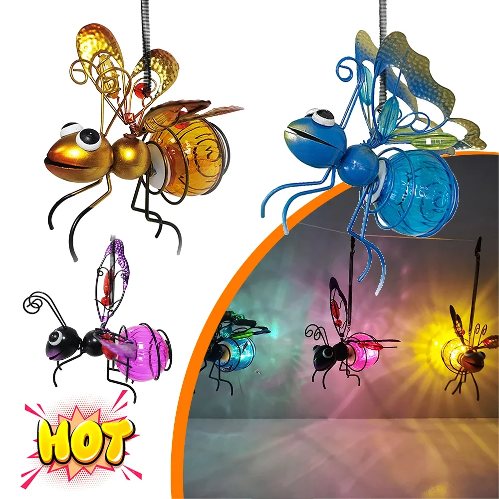 Solar-Powered-Insect-Lamp-Hanging-Flying-Insects-Lamp-Outdoor-Garden ...