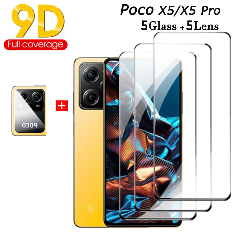 9D Screen Protector for poco x5 pro cristal poco x4 gt tempered glass ...