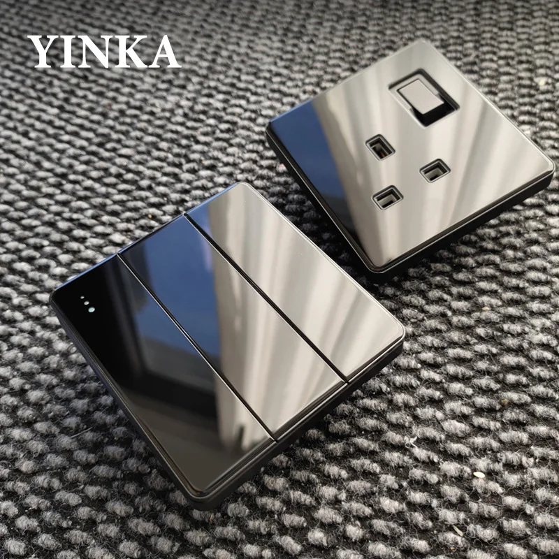 Tempered-Glass-Panel-Wall-Switch-Wall-Socket-with-USB-1-2-3-4-Gang ...