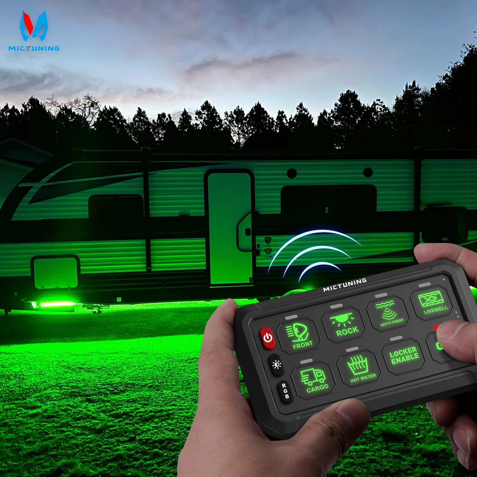 MICTUNING-12V-24V-8-12-Gangs-Switch-Panel-Wireless-Cordless-Adjustable ...