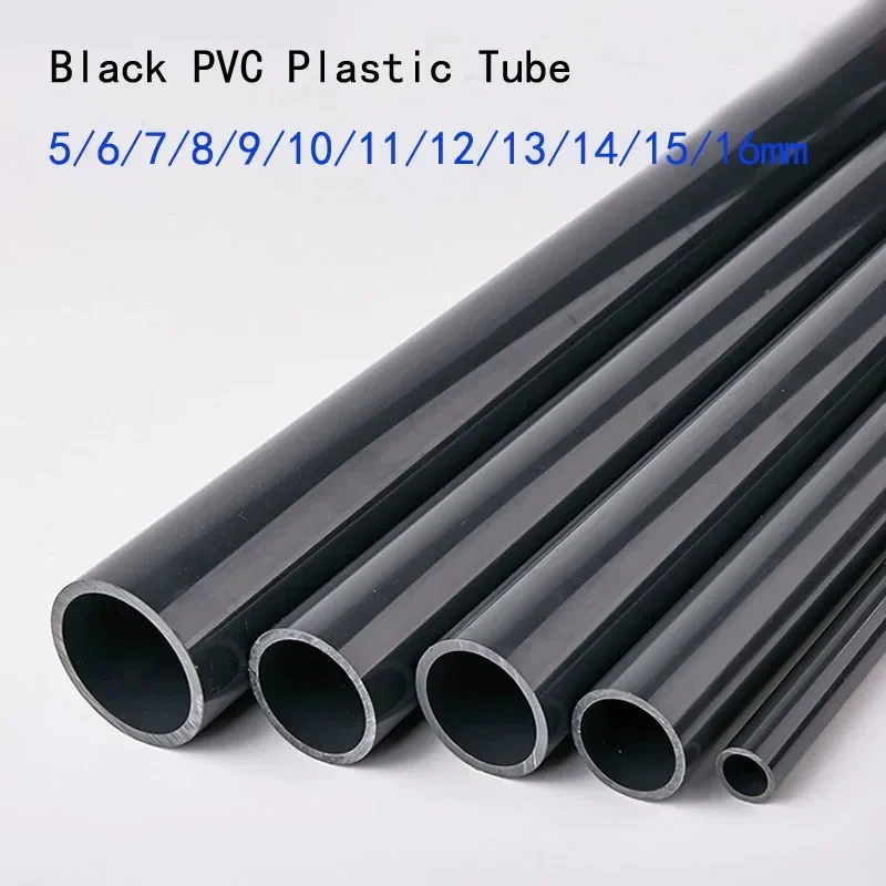 2Pcs-Length-500mm-Black-PVC-Plastic-Tube-OD-5-16mm-Thin-Hard-Industrial ...