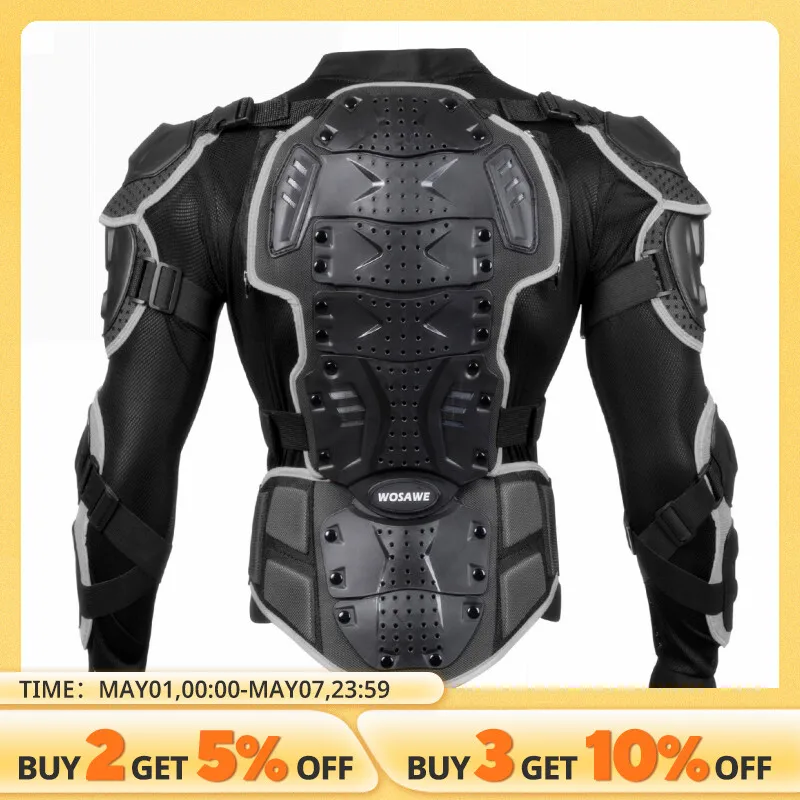 WOSAWE-Sports-Motorcycle-Armor-Protector-Jacket-Body-Support-Bandage ...
