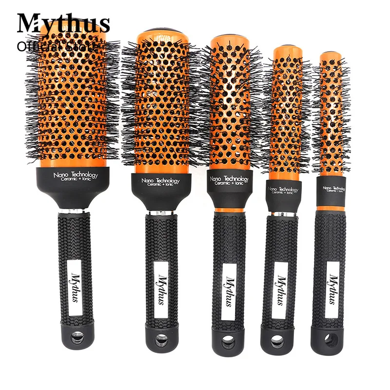 Mythus Orange Friseur Runde Keramik Pinsel 5 Größen Salon Styling Kamm ...
