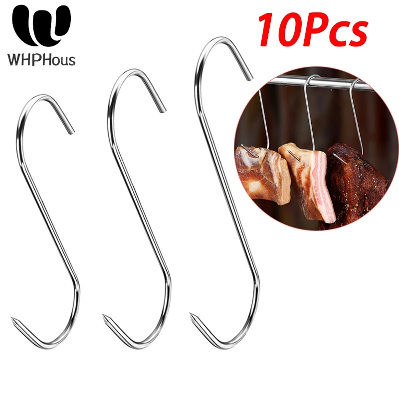 10pcs-Stainless-Steel-S-shaped-Hook-Multi-function-Kitchen-Tool-Meat ...
