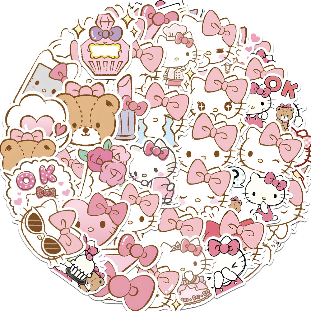 10-30-50PCS-Cute-Pink-Hello-Kitty-Anime-Stickers-DIY-Bike-Travel ...