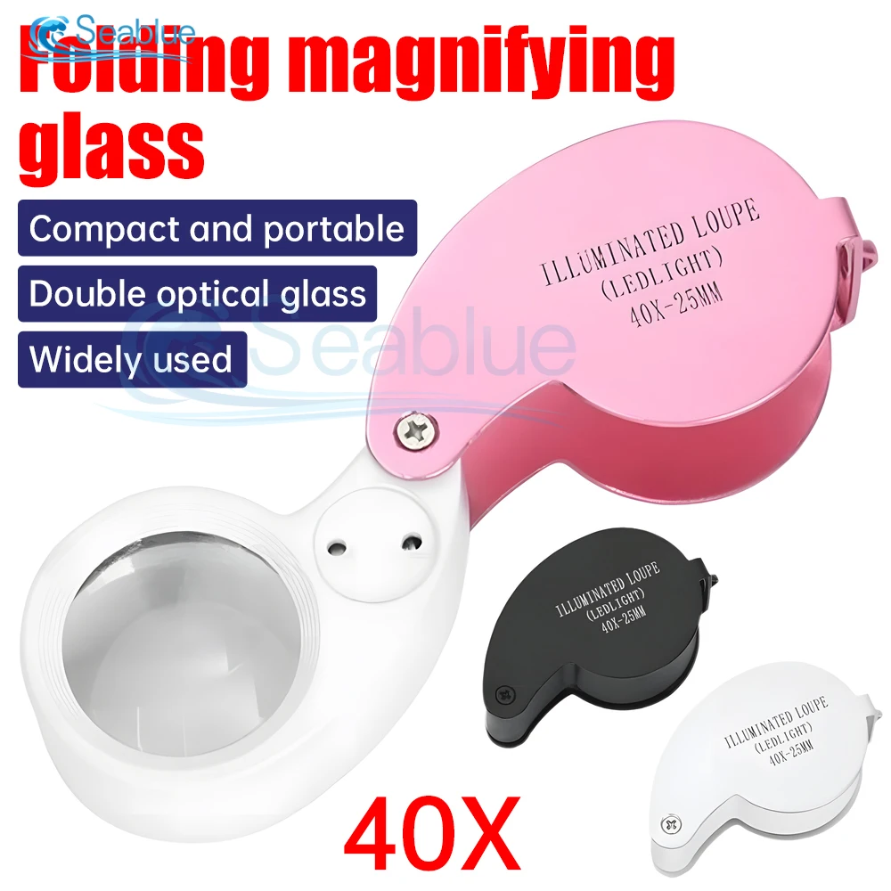 40X LED Jewelry Diamond Jewelry Loupe Magnifier Tool Eye Magnifier ...