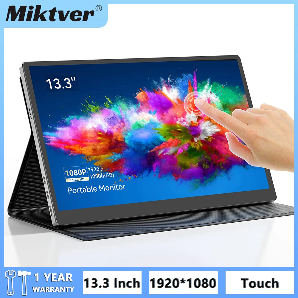 Miktver 13.3 Inch Touchscreen USB-C Gaming Display HD 1920x1080 ...