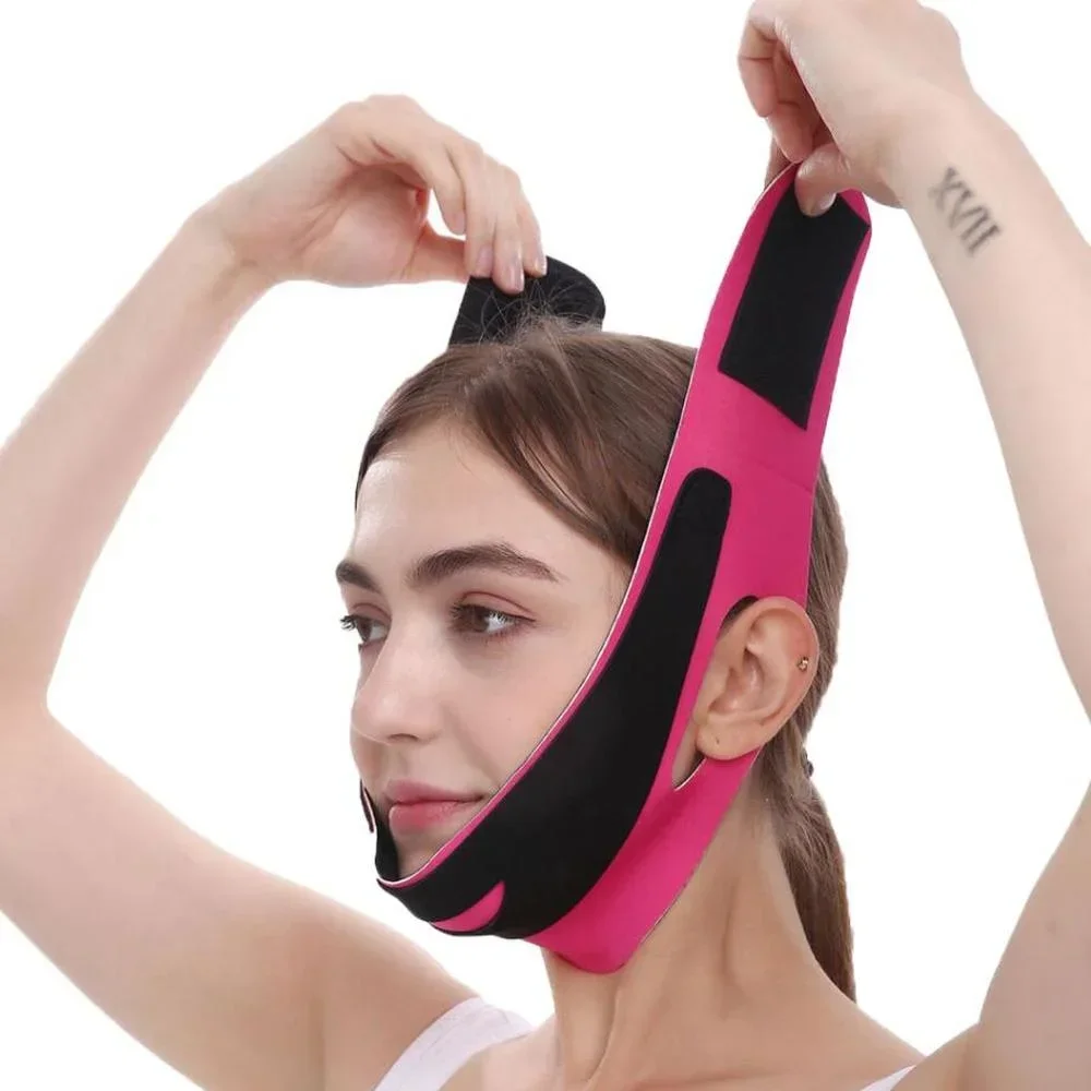 Elastic-Face-Slimming-Bandage-V-Line-Face-Shaper-Women-Chin-Cheek-Lift ...