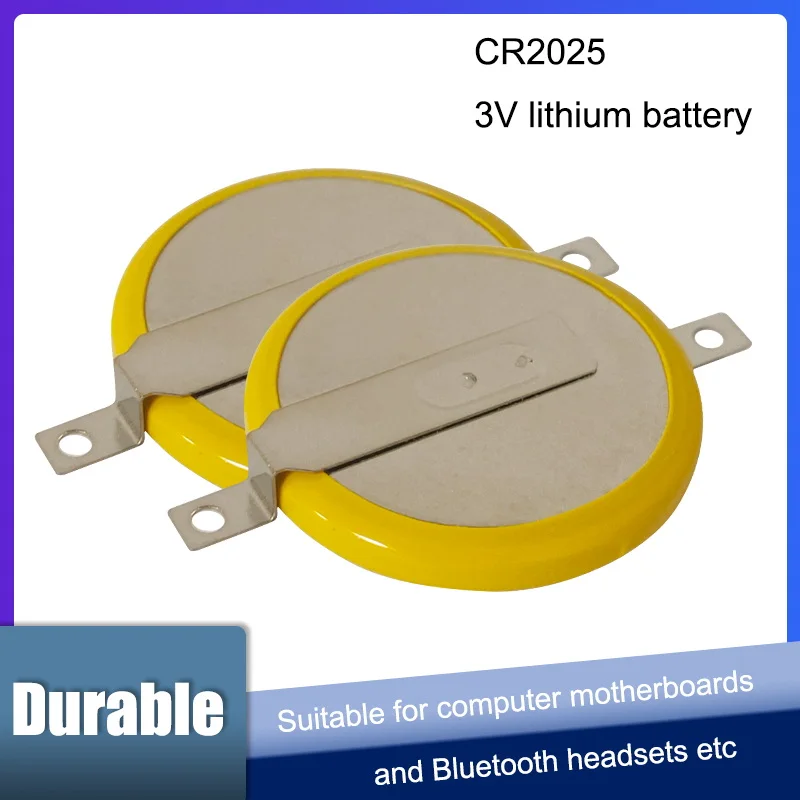 Cr2025 Cr 2025 3v Lithium Battery With 2 Solder Feet Pins For Car Key ...