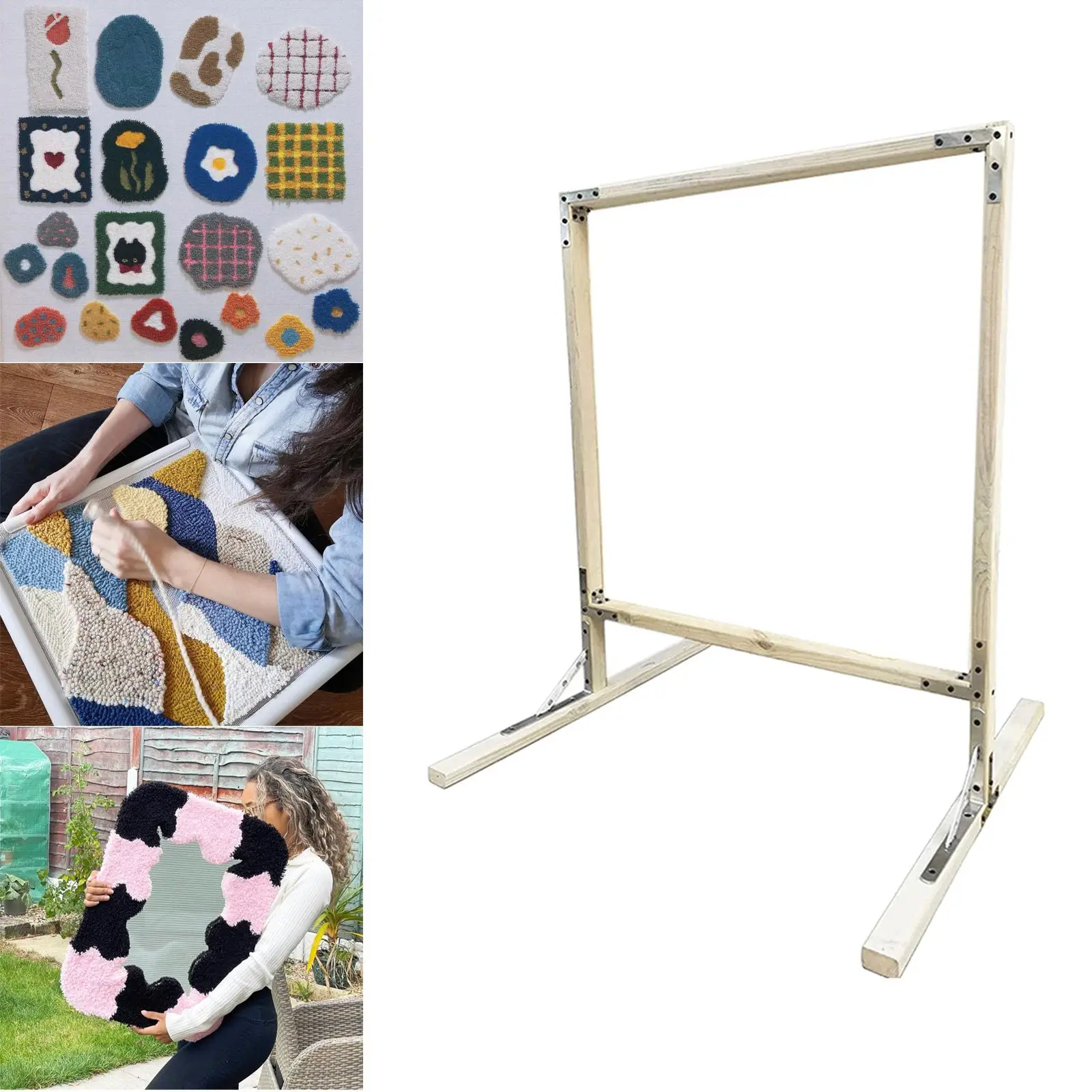 Wooden-Tufting-Gun-Rug-Frame-Sewing-Stand-Frames-Desktop-DIY-Tapestry ...